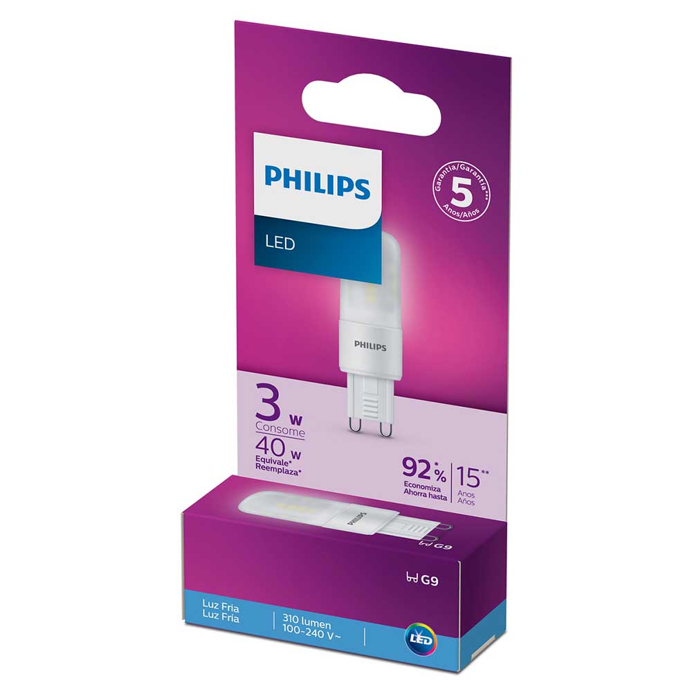 Lâmpada Led Philips Capsula bivolt base G9 Branca Fria - 3W | Philips ...