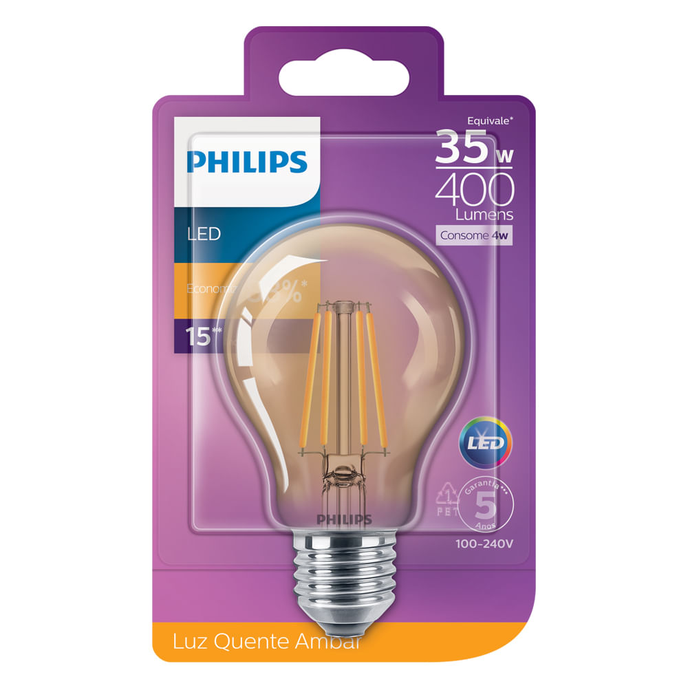 Lâmpada Led Philips Filamento 2500K bivolt | | Philips Iluminação ...