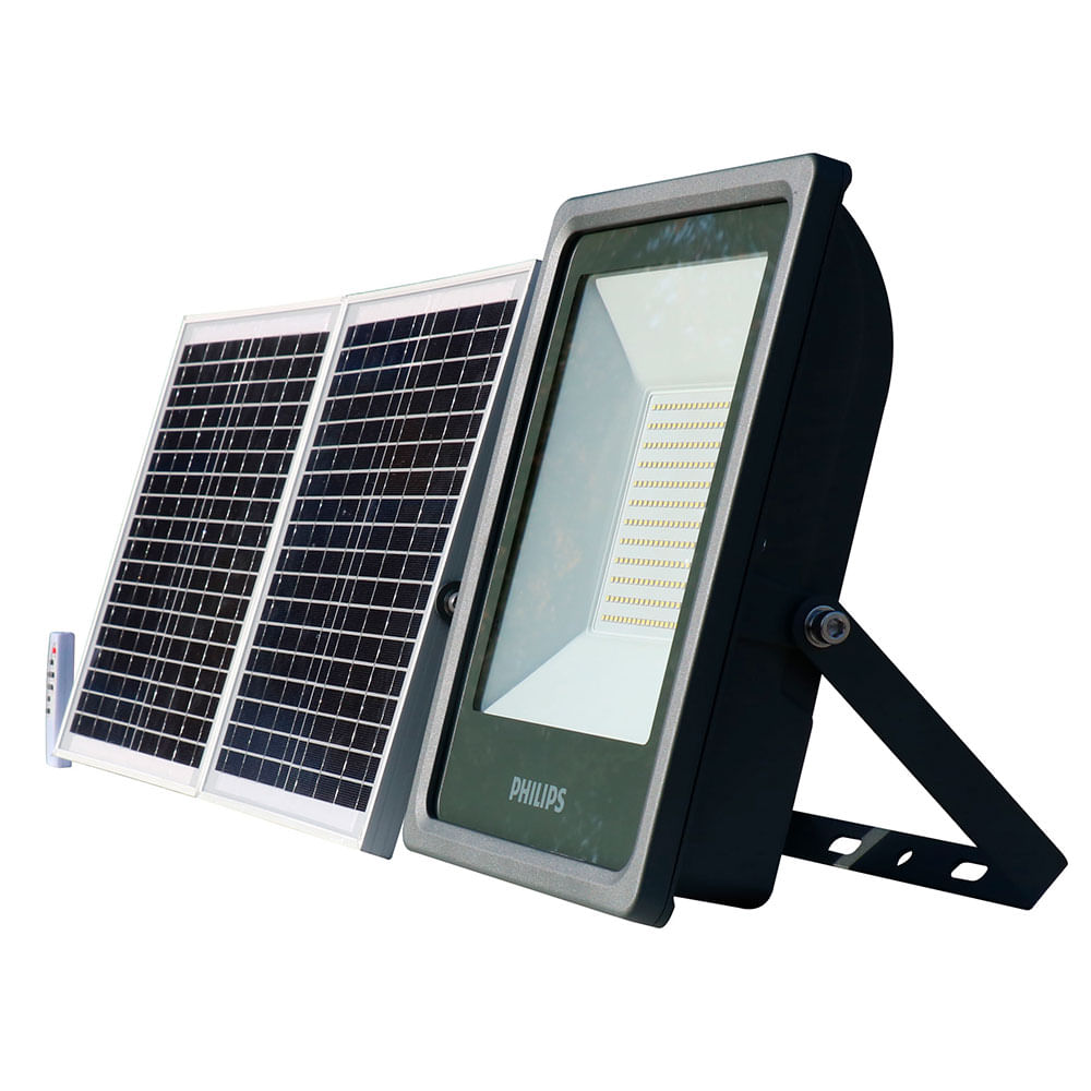 Refletor Led Solar Philips luz branca 5700K com kit completo Branca ...