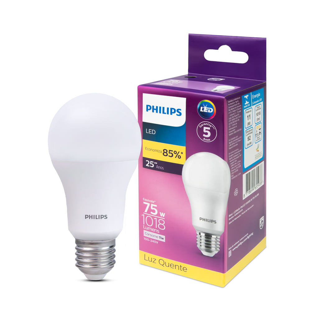 Lâmpada Led Philips Bulbo A60 Bivolt Base E27 | | Philips Iluminação ...